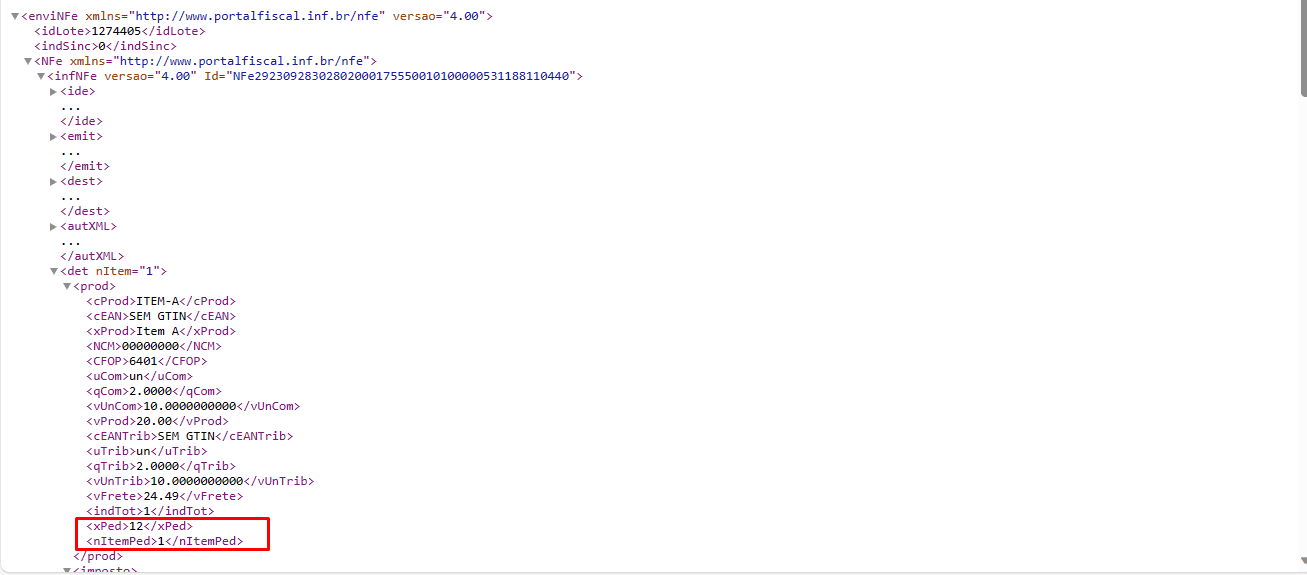 É possível informar as tags "Xped" e "nItemped" no XML de NFS-e? - Maxiprod