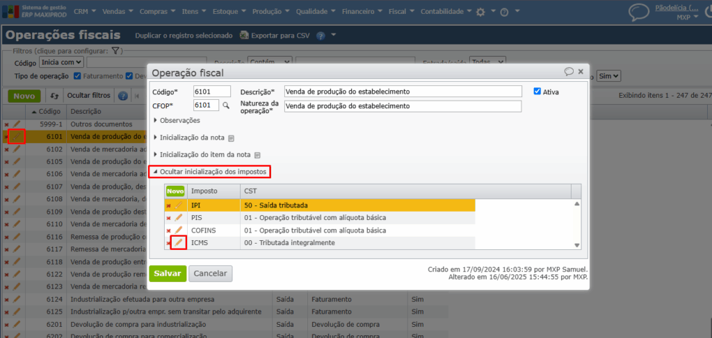 Como alterar o CST/CSOSN de um item da nota fiscal? - Maxiprod