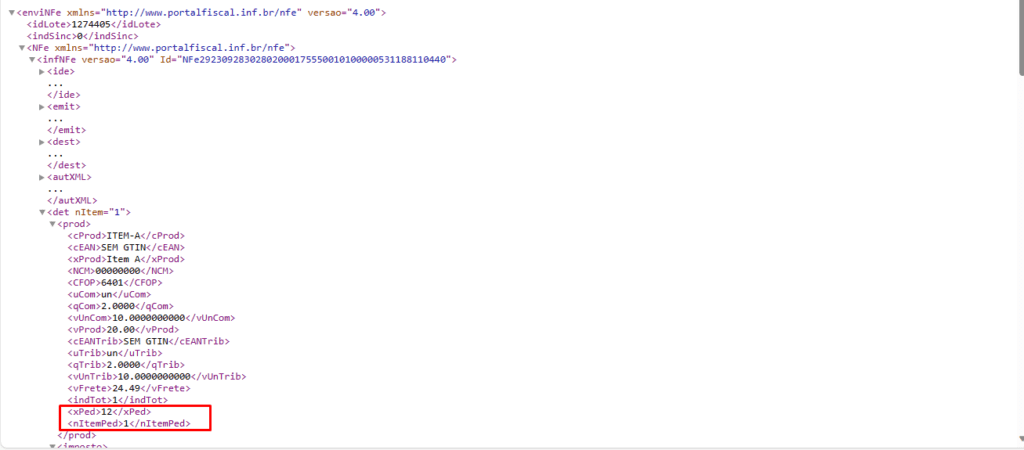 É possível informar as tags "Xped" e "nItemped" no XML de NFS-e? - Maxiprod